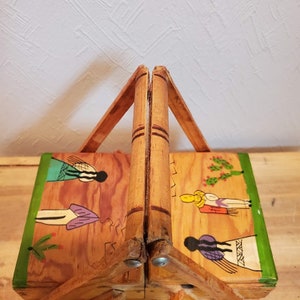 Vintage Mexican Folk Art Two Tier Wooden Sewing Box - Etsy