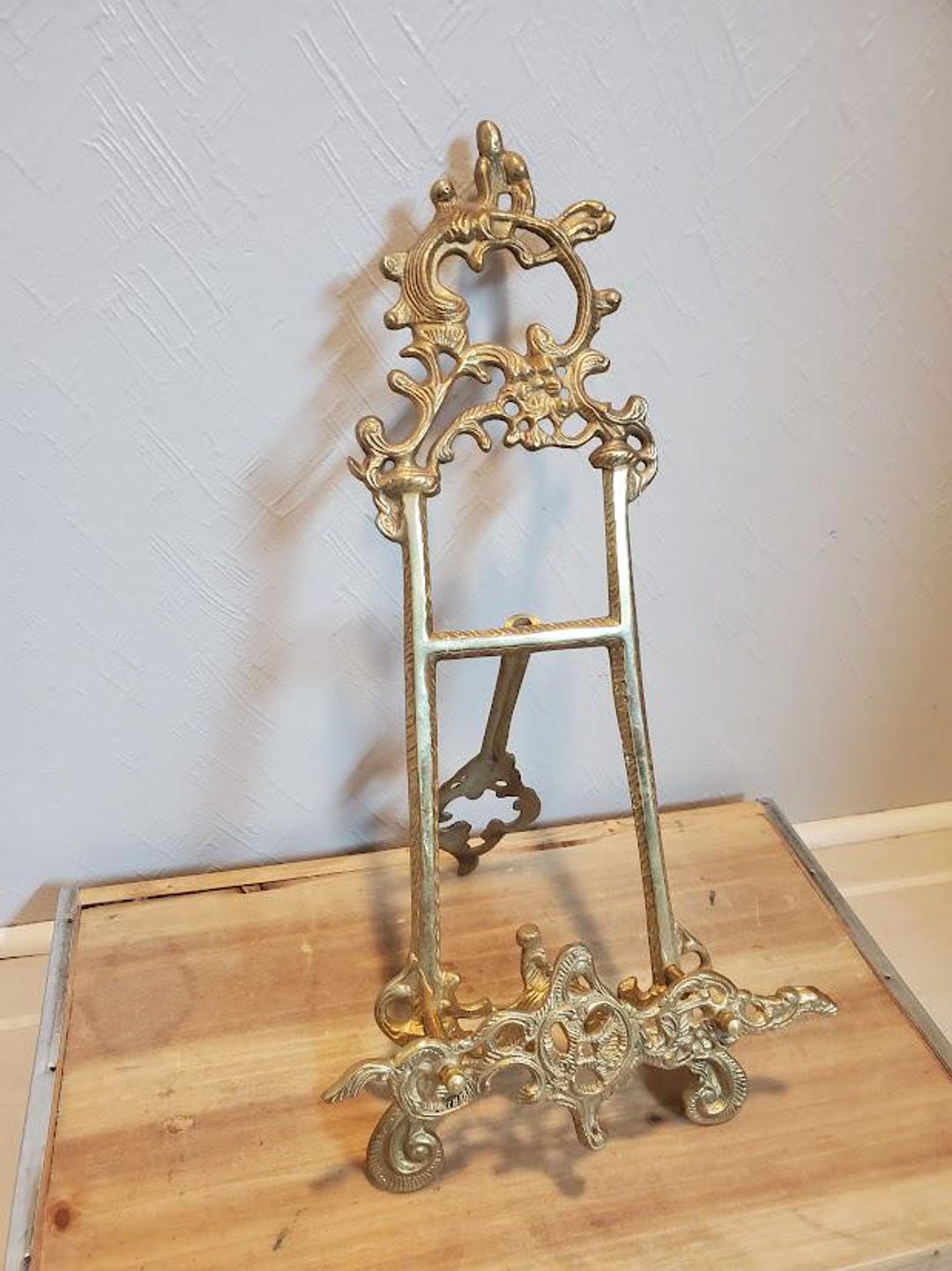 Large Vintage Ornate Solid Brass Easel Stand Art Display - Etsy