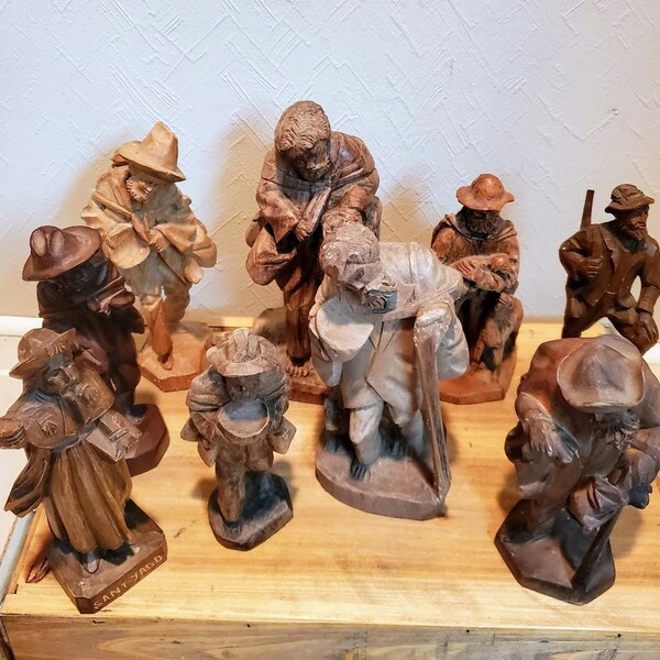 Carved Wood Figures - Etsy