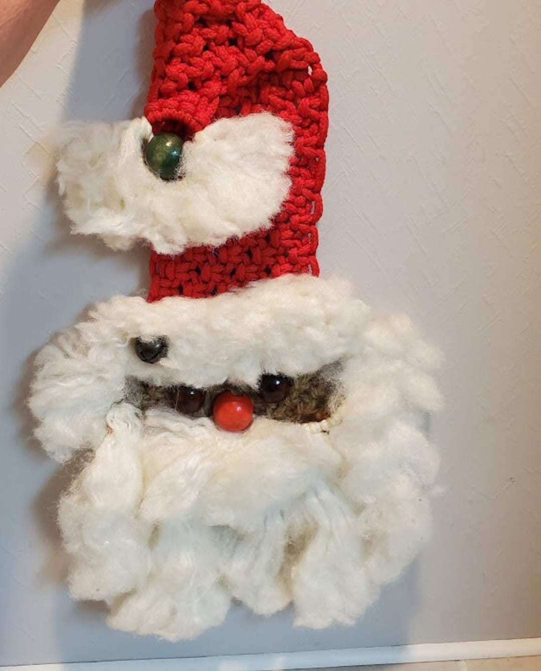 Vintage Holiday Santa Macrame Wall Hanging - Etsy