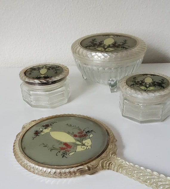 Antique / Vintage Four Piece Vanity Set - Hand Mirror… - Gem