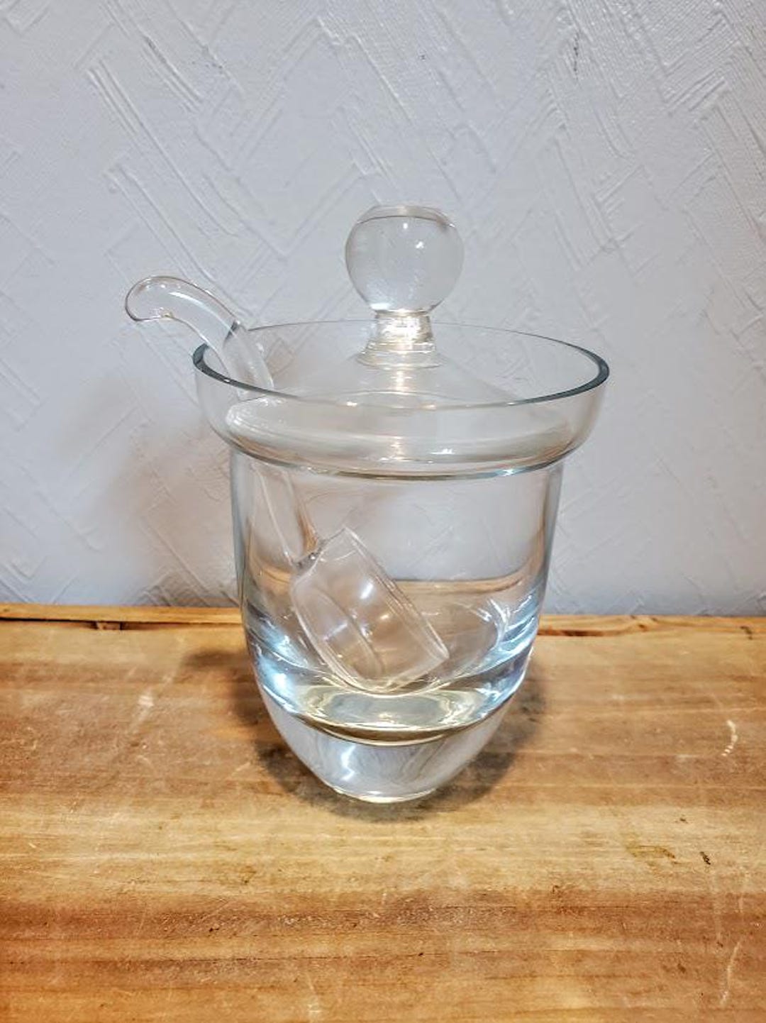Poland Clear Glass Jelly Dish Relish Dish Bowl With Lid and Spoon - Etsy