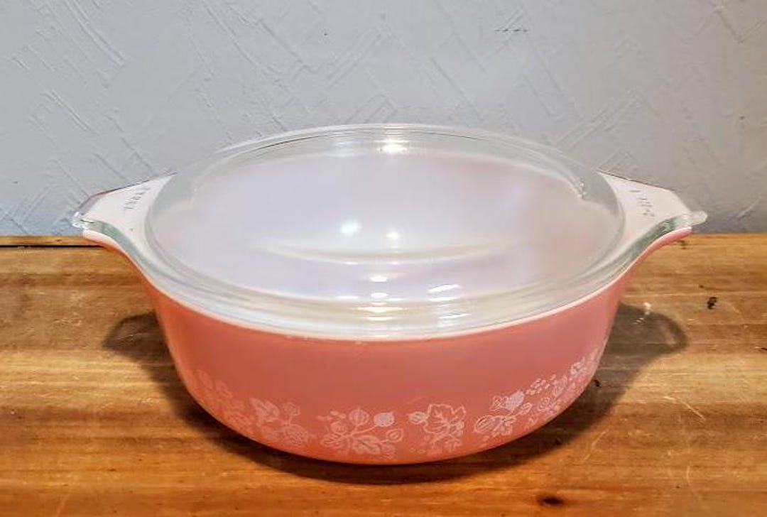 Vintage Pink Gooseberry Pyrex Round Covered 1 Pint Dish - Etsy