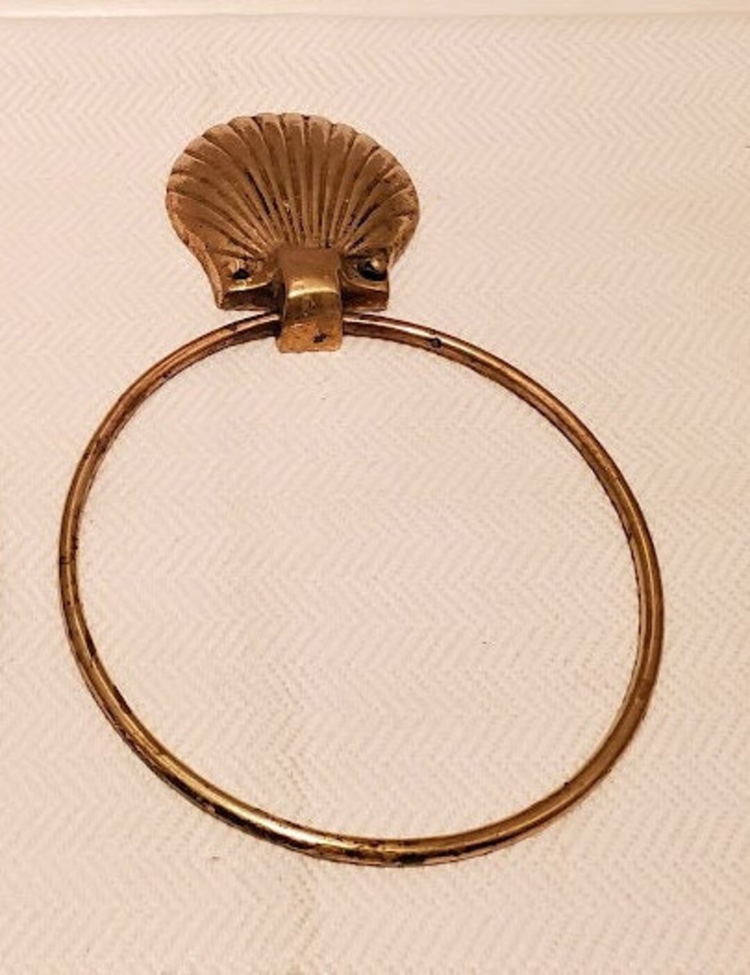 Vintage Brass Seashell Clamshell Towel Holder - Etsy