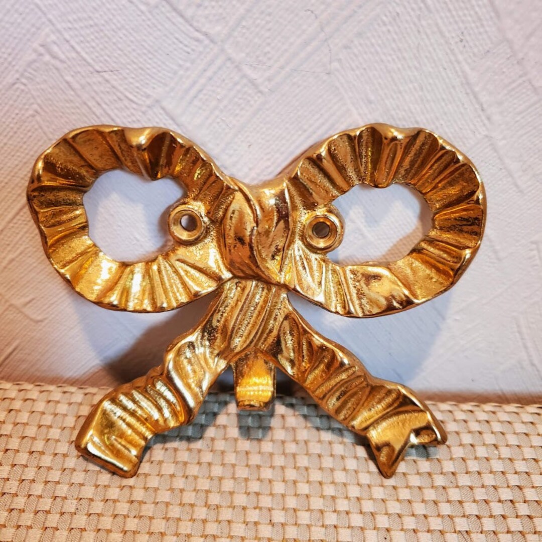 Vintage Brass Bow Wall Hook Picture Hanger - Etsy