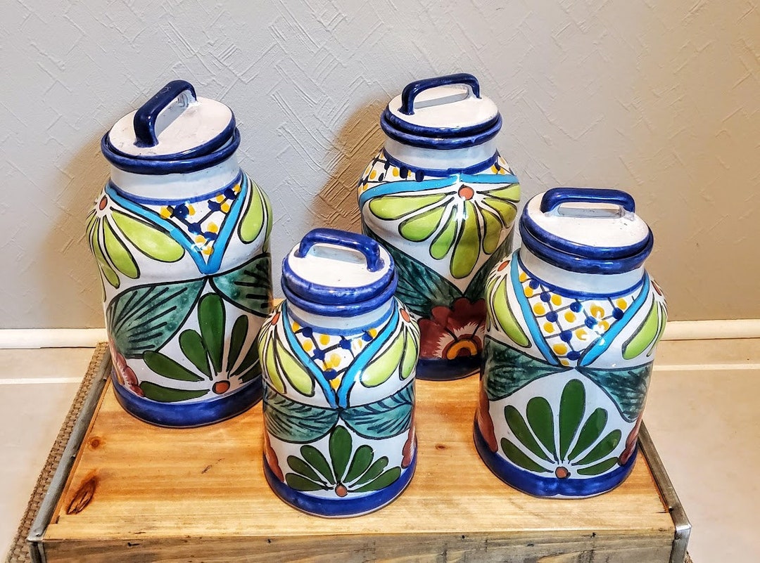 La Maleta Mexico Hand Painted Canister Set - Set of 4 - Etsy