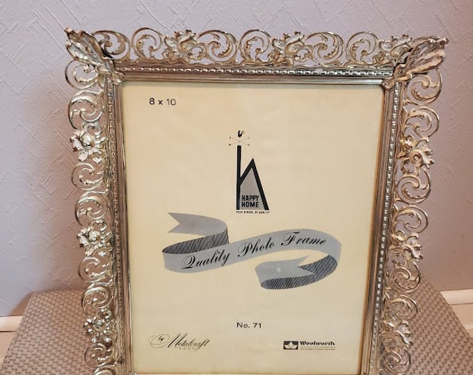 Vintage Frosted Gold Metal Filigree Picture Frame - 8" X 10" Picture - Etsy