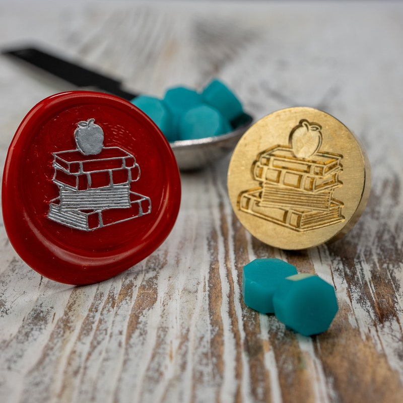 Stack of Books Stamp - Etsy