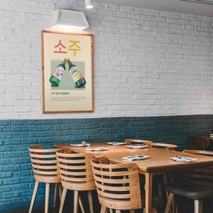 Retro Soju Poster | Bar Restaurant Decor | Korean Asian Alcohol ...