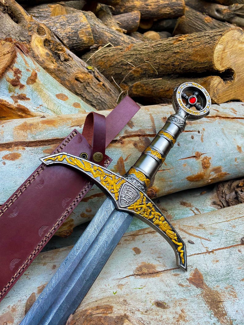 Holy Knight TEMPLAR Sword, Sword of Robin Hood, Damascus Steel Sword ...