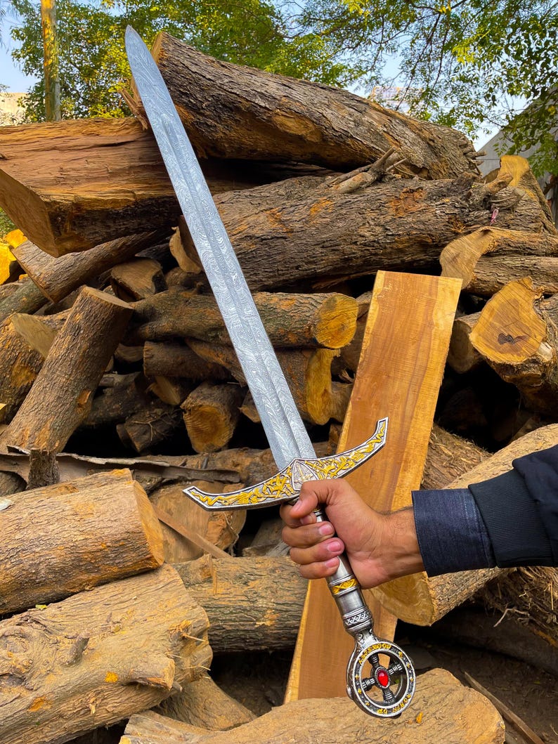 Holy Knight TEMPLAR Sword, Sword of Robin Hood, Damascus Steel Sword ...
