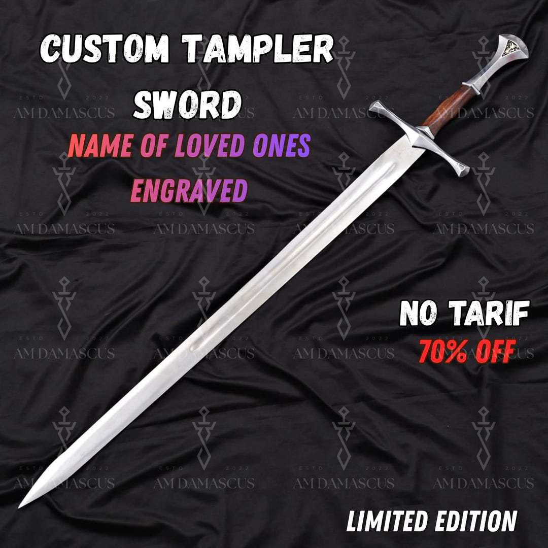 Accolade Sword of the Knights Templar Replica Medieval Crusader Sword ...