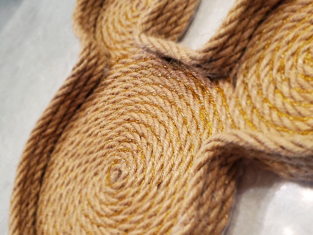 M - XL - Mickey Rope Tray - Jute With Glitter - Etsy
