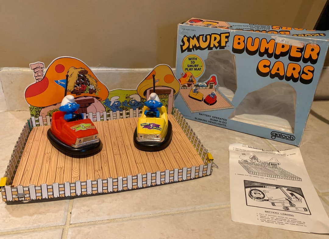 Galoob Smurfs Bumper Cars Action Play Set | With 3D Smurf Play Mat ...