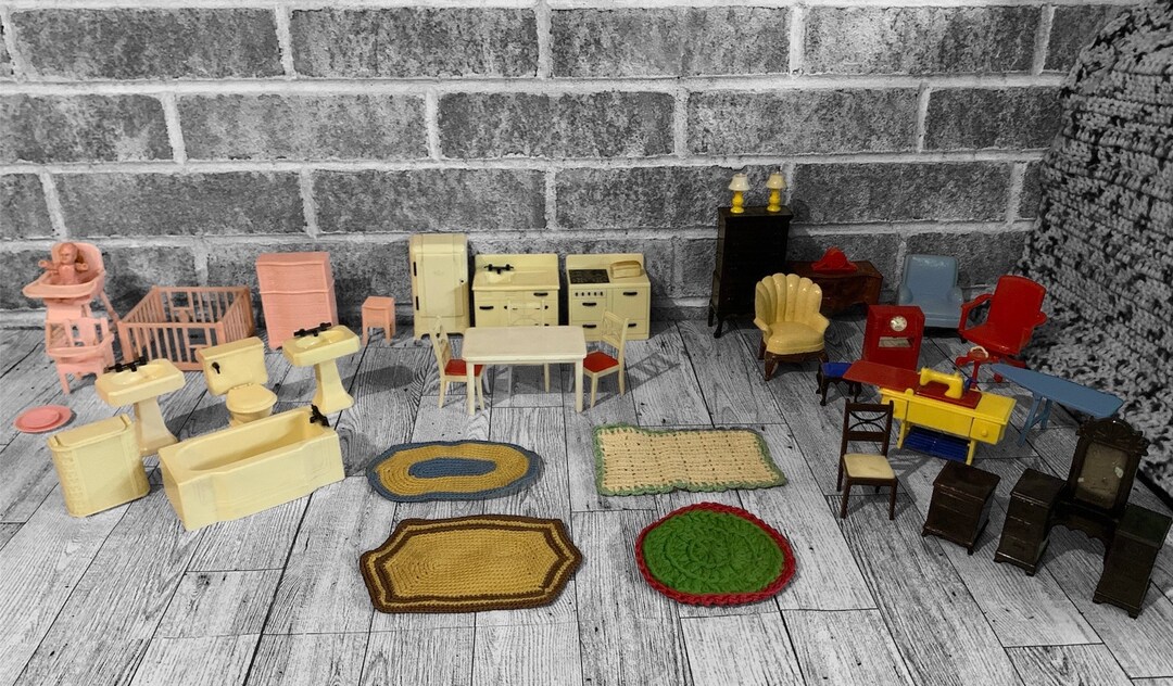 Renwal Dollhouse Furniture Set Selection | Bathroom | Kitchen | Nursery ...