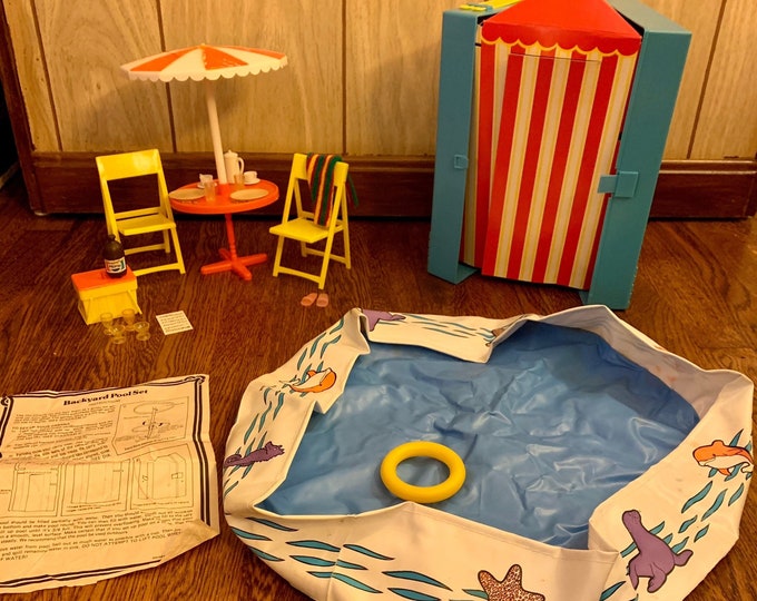 ARCO Sears Fashion Doll Pool-side Play Set Backyard Pool Set | Barbie ...