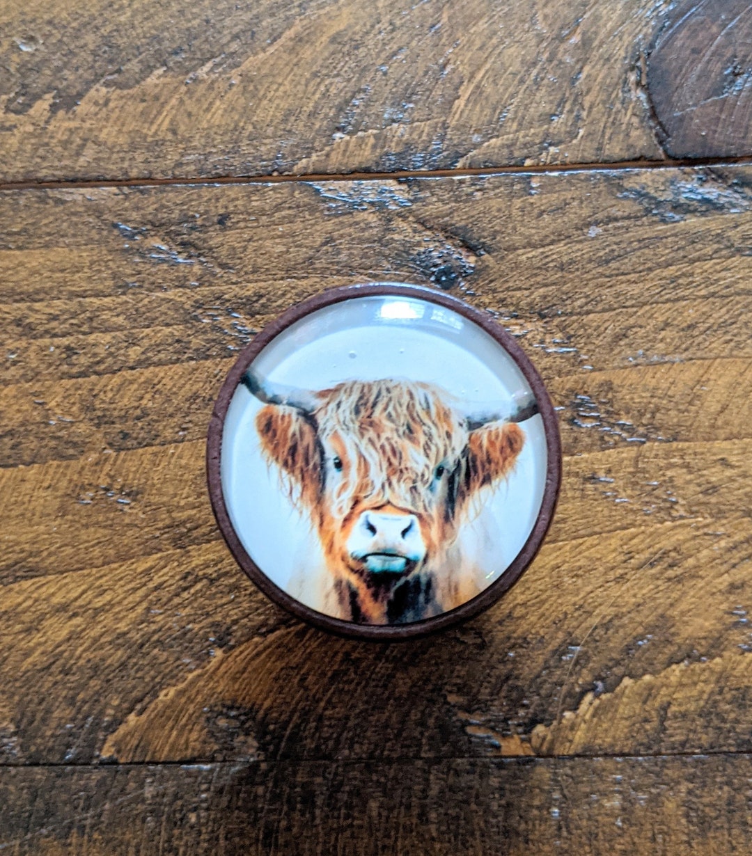 Highland Cow Knob: Rustic Drawer Pull, Coat Hook - Etsy