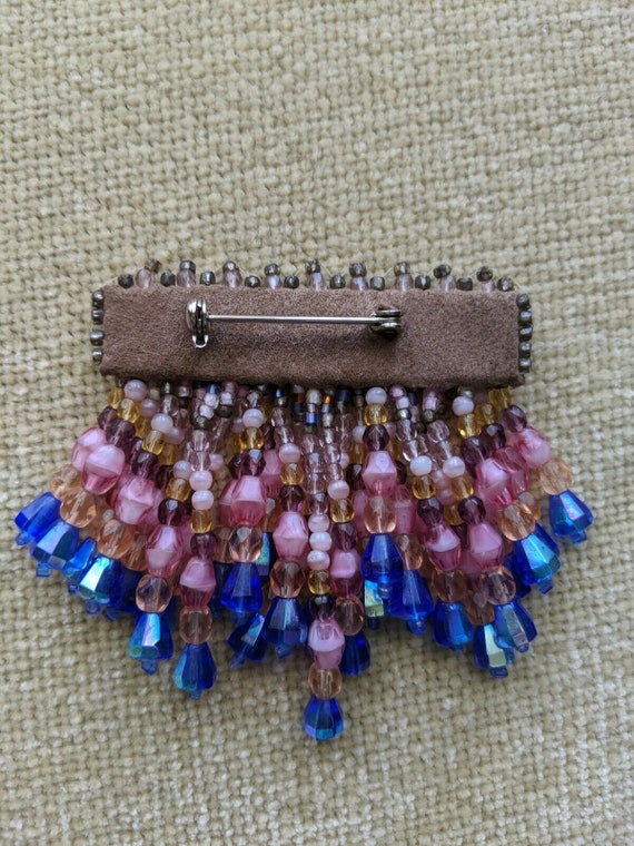 Handmade Multi Color Beaded Crystal Pin - Gem