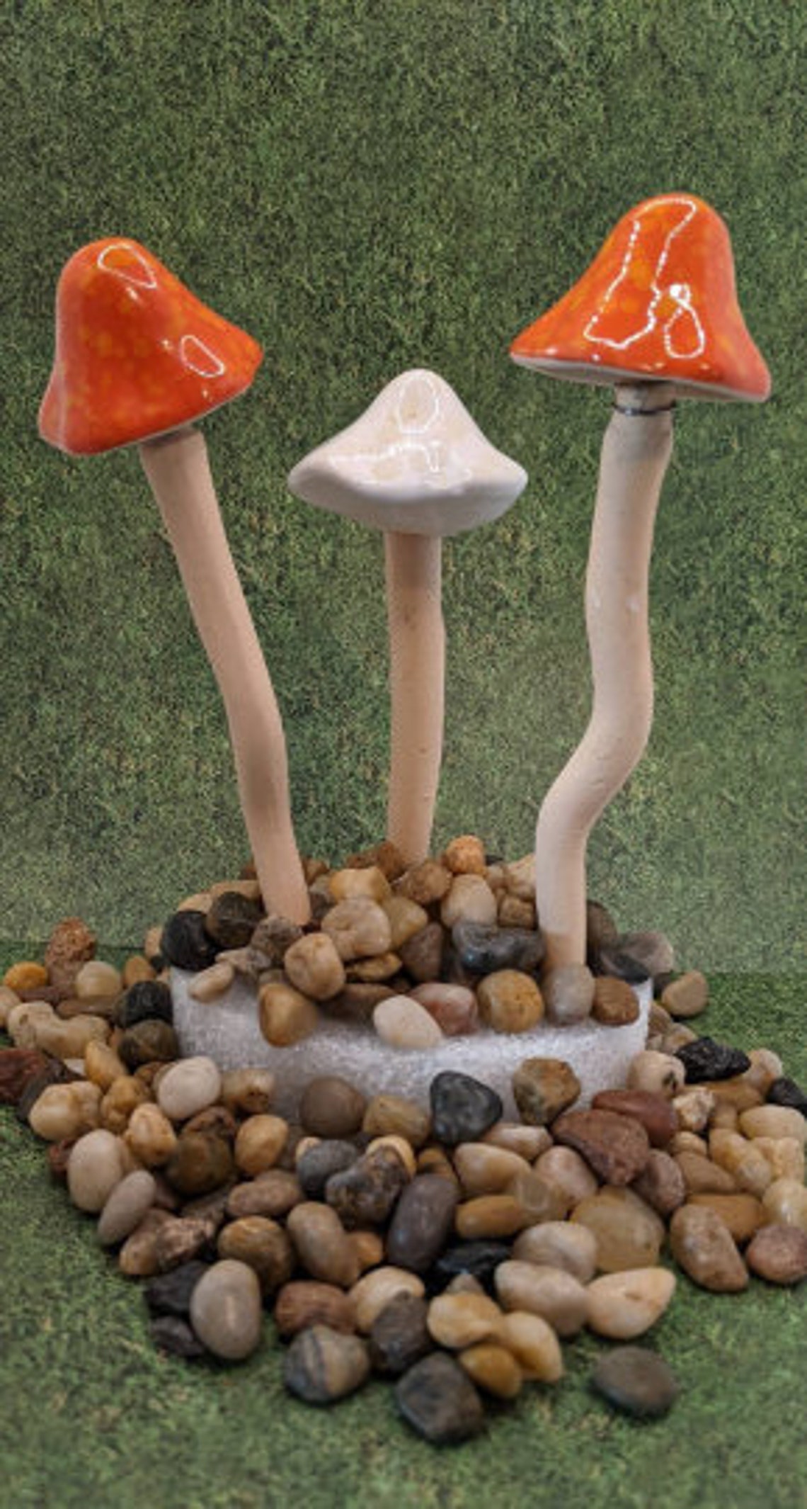 FAIRY GARDEN TOADSTOOLS Garden Ceramic Mushrooms, , Outdoor Decoration ...
