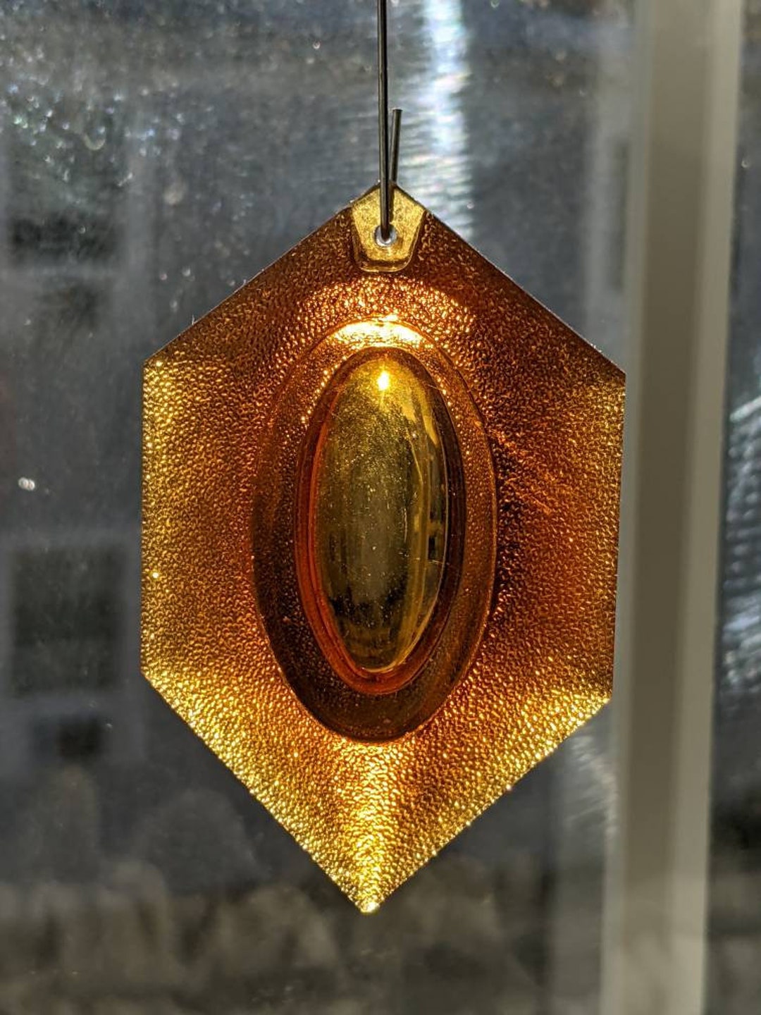 AMBER Color GLASS PRISMS 2.5 Inch Chandelier Crystal Windows Hanging ...