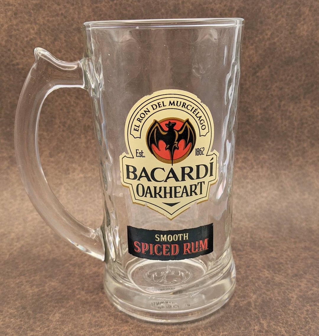 BACARDI OAKHEART SPICED Never Used Rum Beer Mug Drinking Stein 12 Oz ...