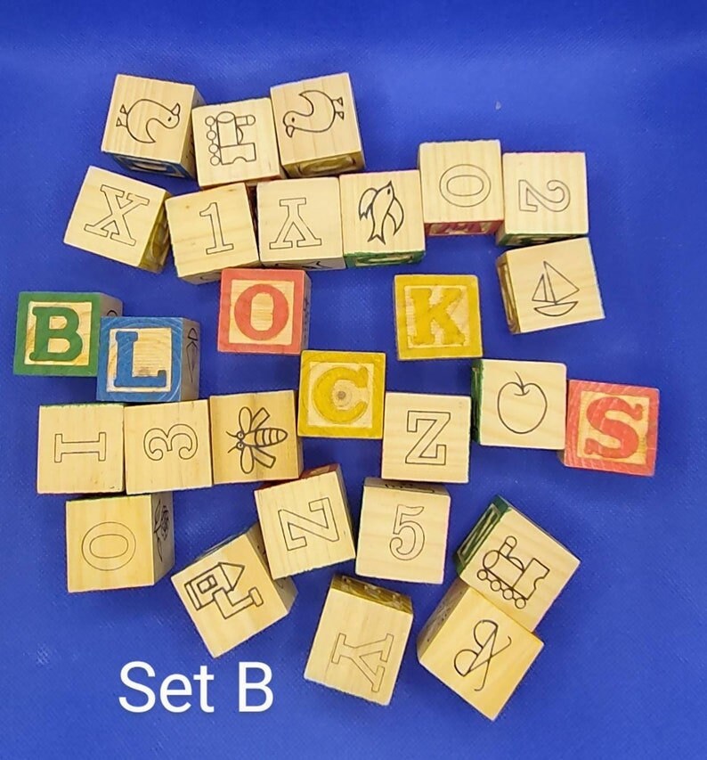 VINTAGE ABC WOODEN Blocks ~ 3 Different Sets ~ Newer to Vintage ~ - Etsy