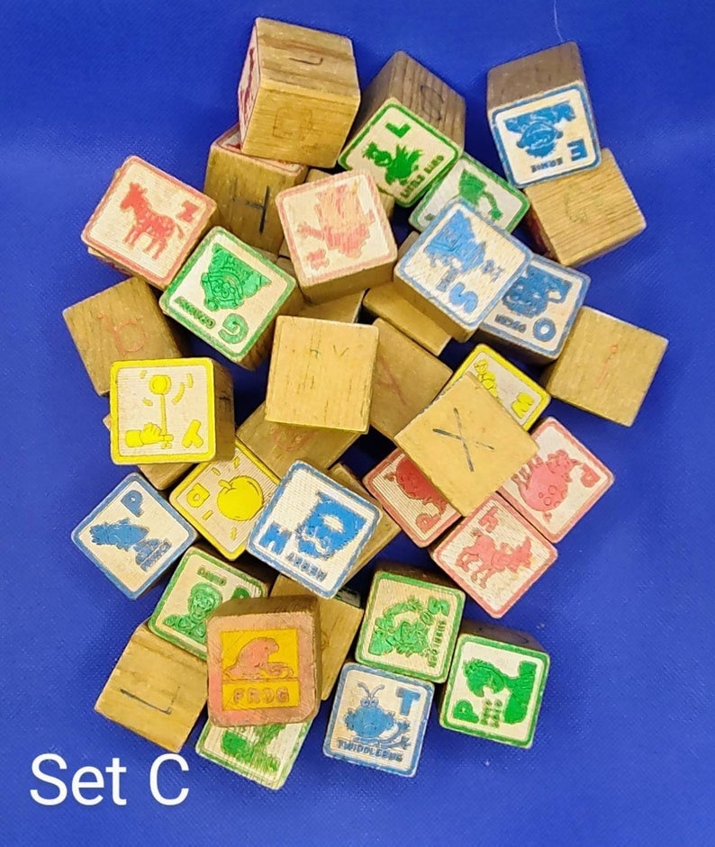 VINTAGE ABC WOODEN Blocks 3 Different Sets Newer to - Etsy