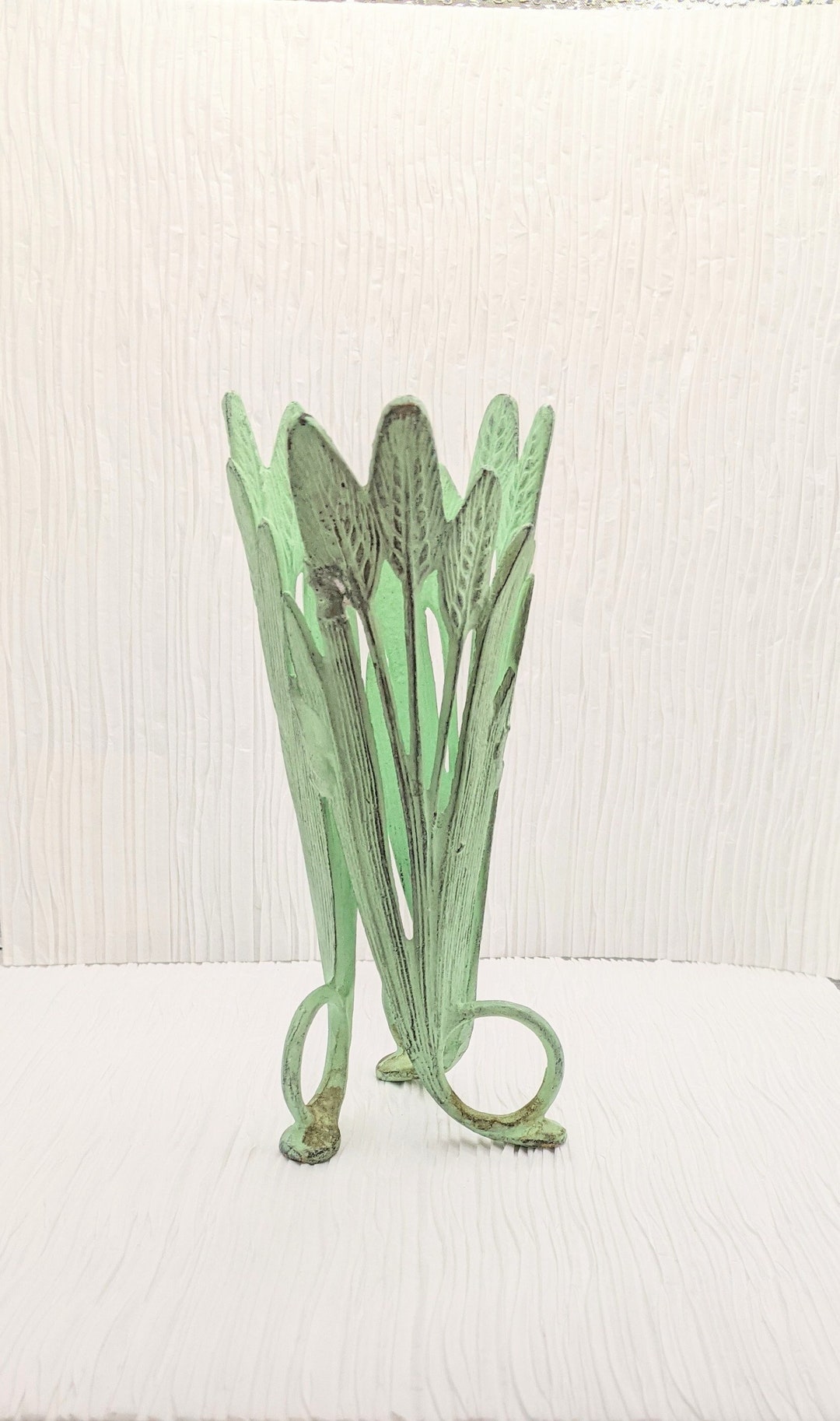 Vintage Bronze Verdigris ART DECO Style Leaves Vase Stand No - Etsy