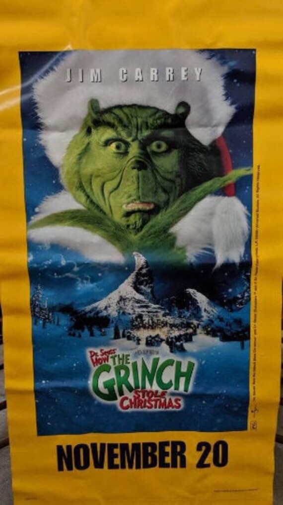 How the Grinch Stole Christmas movie banner memorabilia rare | Etsy