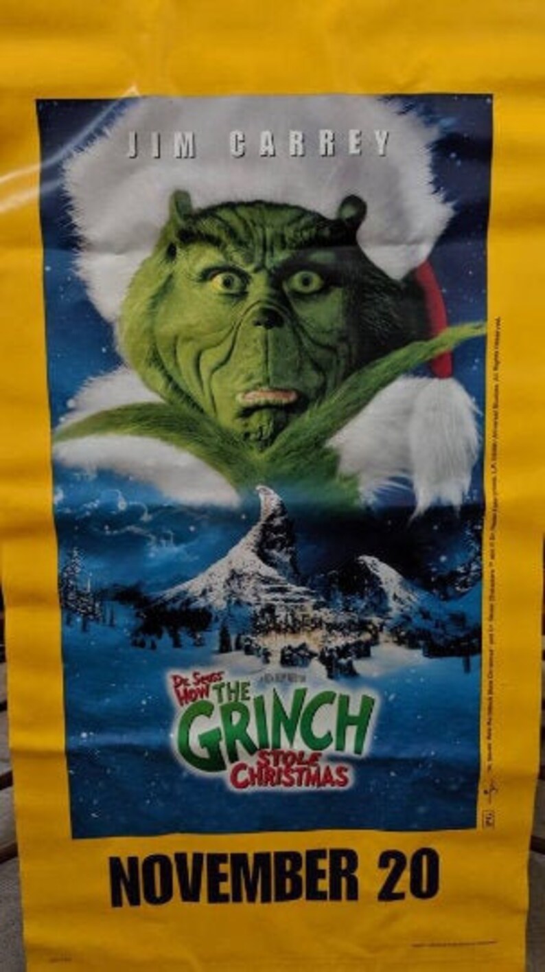 How the Grinch Stole Christmas Movie Banner Memorabilia Rare Find jim ...