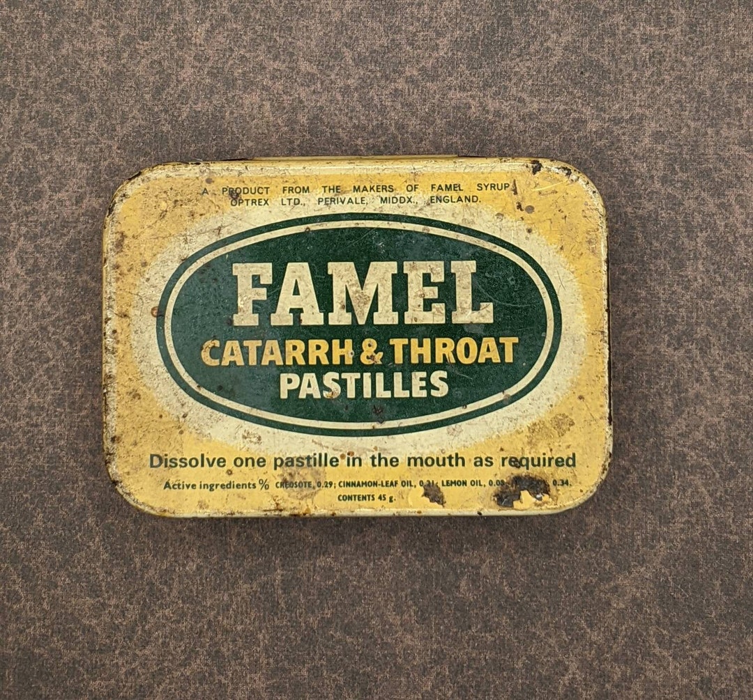 FAMEL CATARRH & THROAT Pastilles Vintage Tin From Middlesex England - Etsy