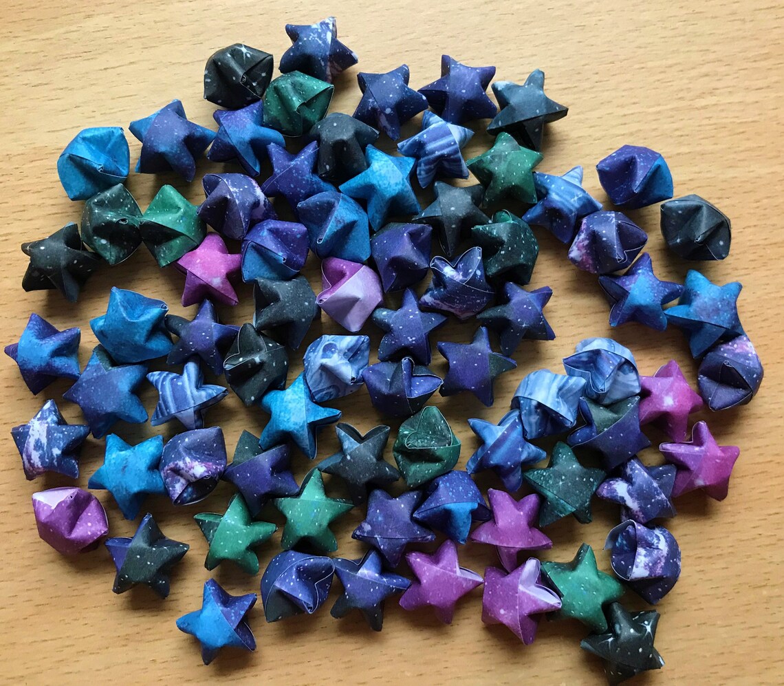 Galaxy Coloured Hand-folded Origami Stars - Etsy