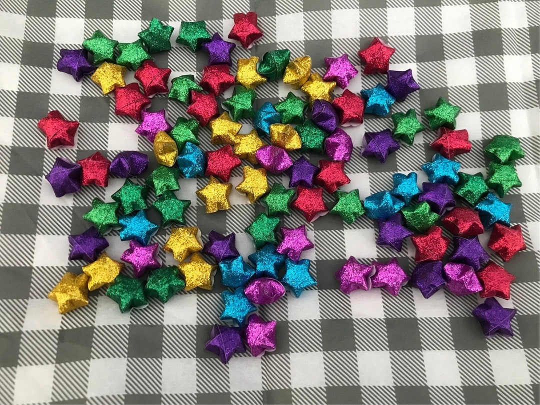 100 Hand Folded Glittery/shimmer Origami Stars - Etsy