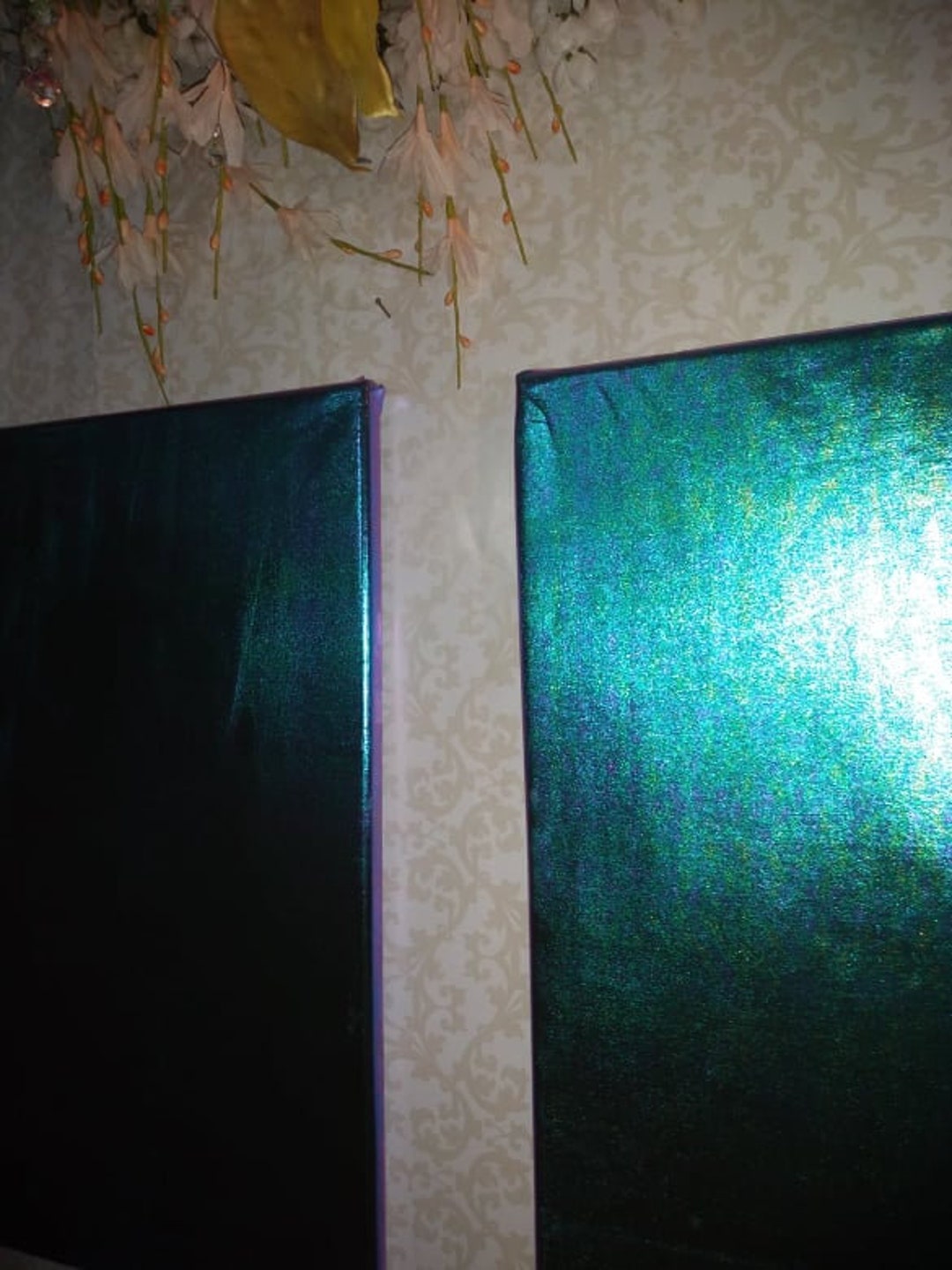 Beautiful Blue Shiny Wall Art Set of Two 16 by 20 Home Decorations - Etsy