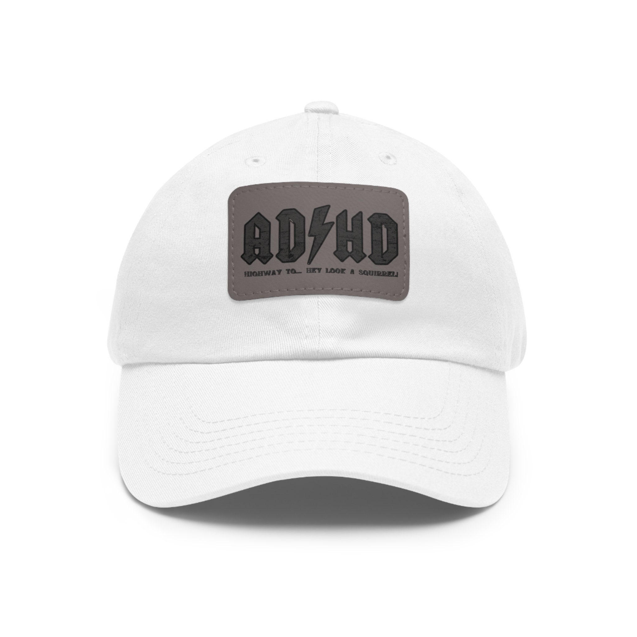 ADHD HAT Dad Hat With Leather Patch rectangle - Etsy