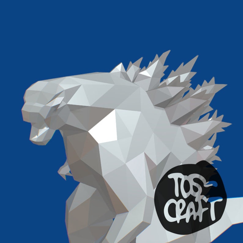 Titanus Godzilla Lowpoly Papercraft Model, Polygon King of the Monsters ...