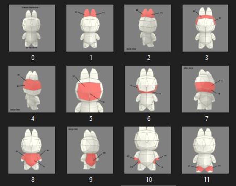 LABUBU DOLL Papercraft 3D DIY Paper Puzzle Template - Etsy