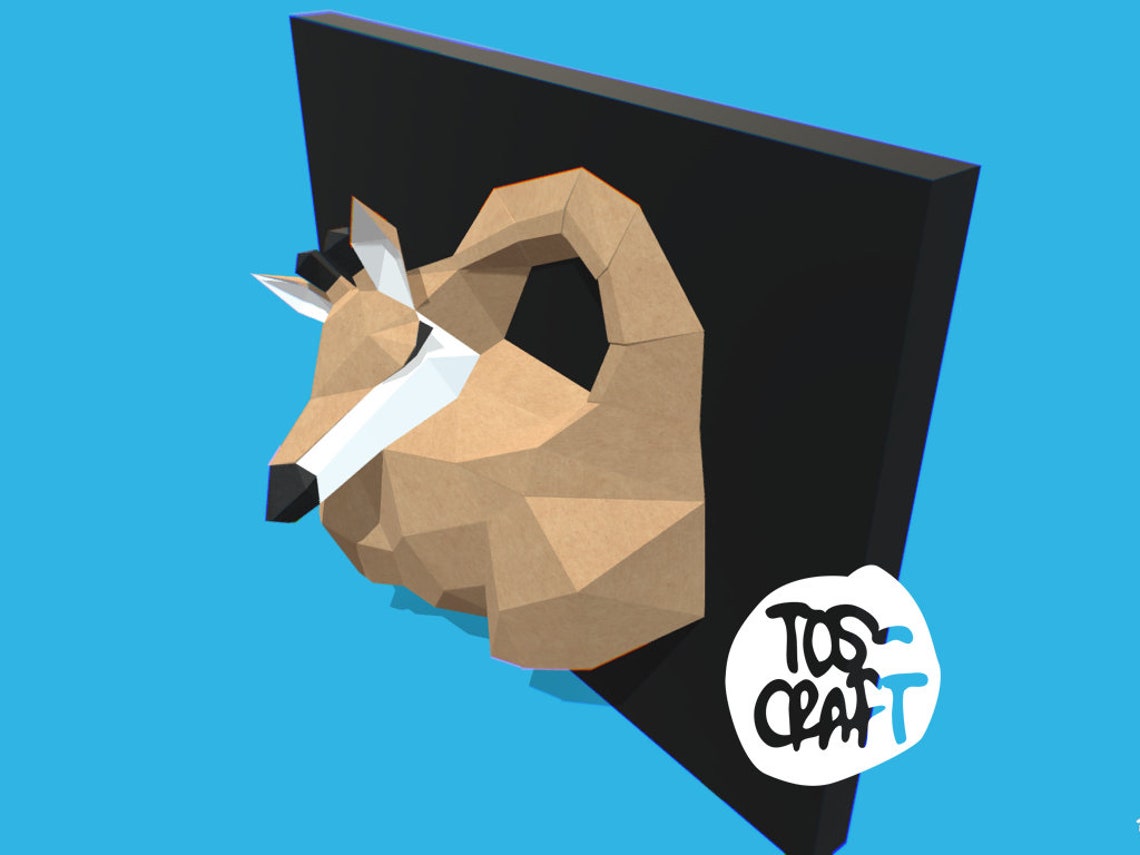 Sleeping Giraffe Paper Model Animal Papercraft DIY Low Poly - Etsy