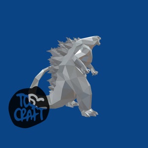 Titanus Godzilla Lowpoly Papercraft Model, Polygon King of the Monsters ...