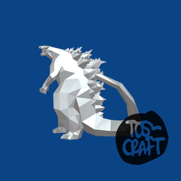 Titanus Godzilla Lowpoly Papercraft Model, Polygon King of the Monsters ...