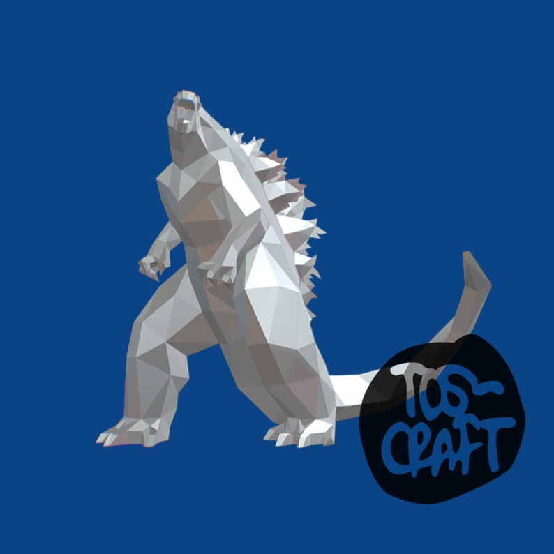 Titanus Godzilla Lowpoly Papercraft Model, Polygon King of the Monsters ...