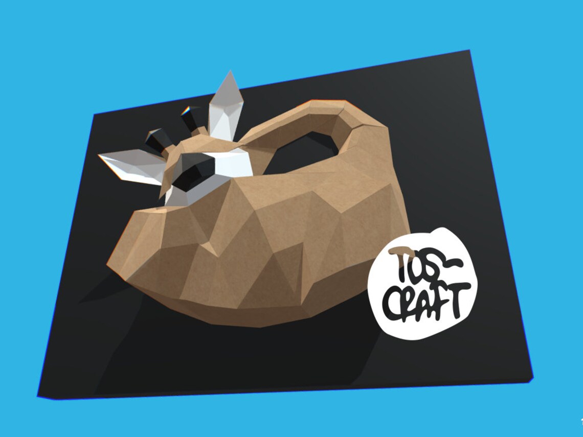 Sleeping Giraffe Paper Model Animal Papercraft DIY Low Poly - Etsy