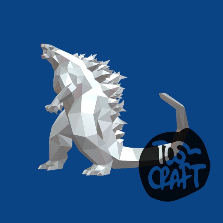 Titanus Godzilla Lowpoly Papercraft Model, Polygon King of the Monsters ...