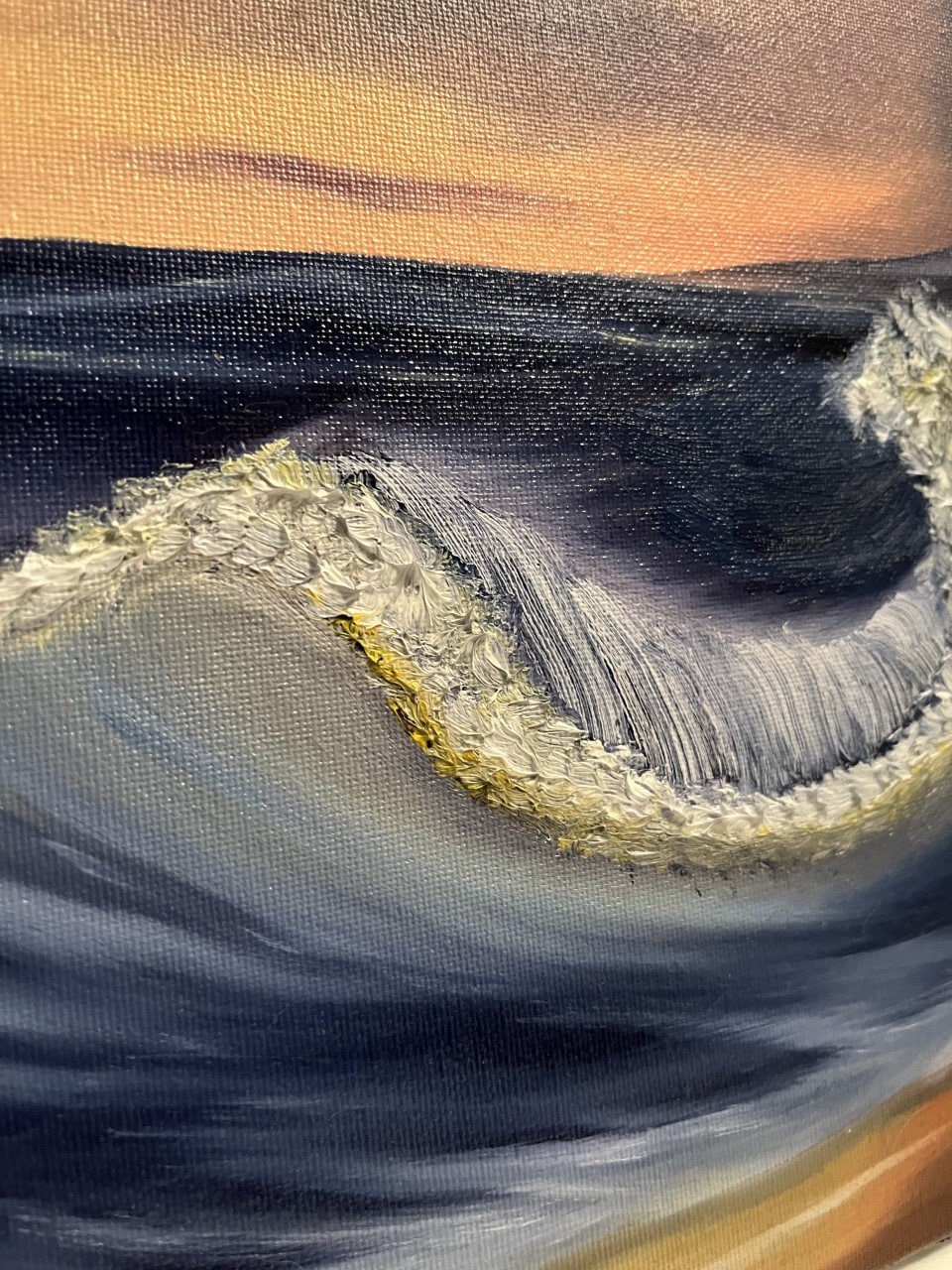 Original Oil Painting | Bob Ross Style | Ocean Sunset | Stretched ...