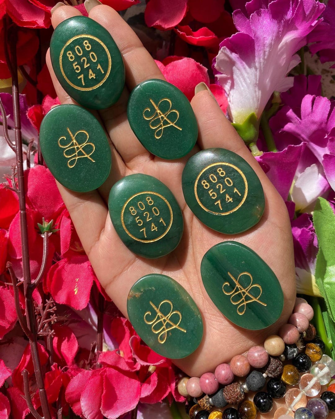 Green Jade Zibu Symbol Stone: Wealth Talisman, Meditation Crystal (2 ...