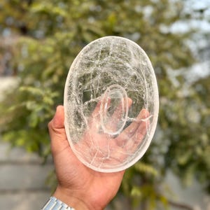 Clear Quartz Oval Shape Bowl - Natural Quartz Crystal Decorative Bowl ...