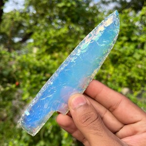 6" Opalite Angel Aura Knife, Opal Coated Knife, Handmade Opal Carving ...