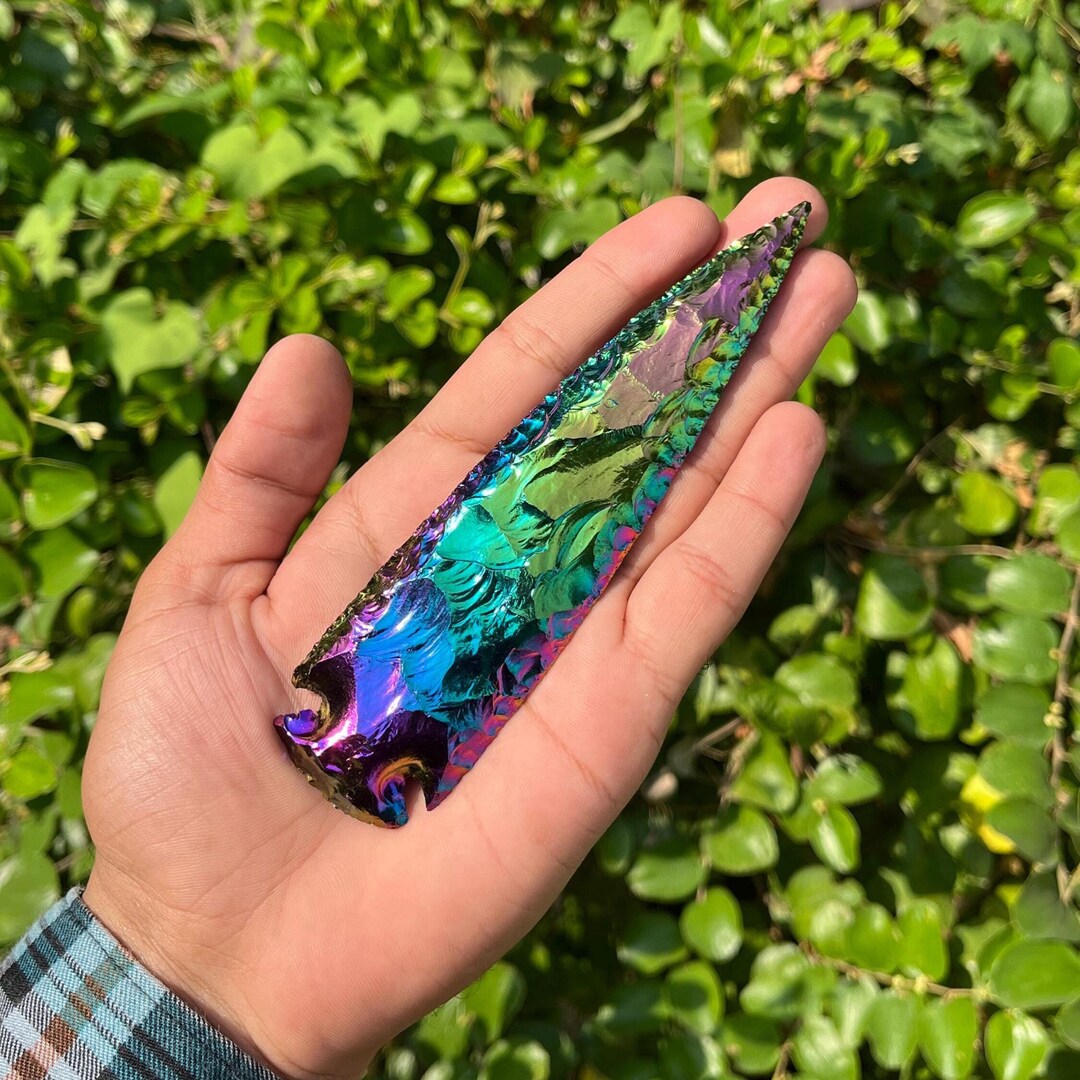 Titanium Angel Aura Quartz Arrowhead, Aura Quartz Crystal Arrow ...