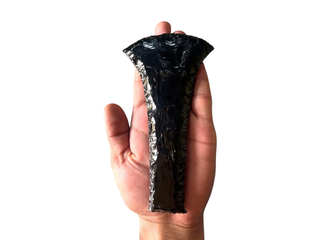 Natural Black Obsidian Axe - Hand-carved Crystal Knife, Obsidian ...