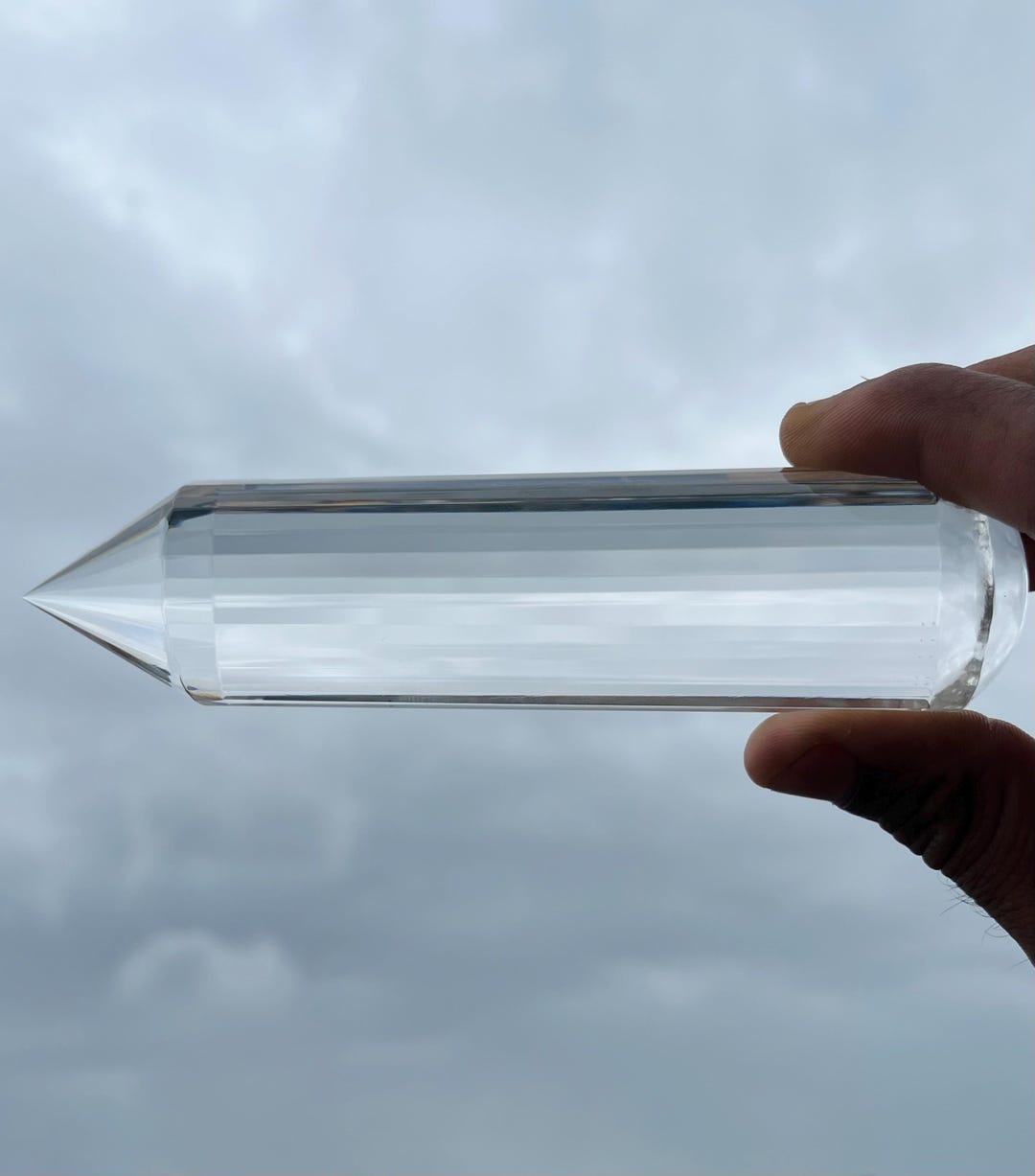 Clear Quartz Wand, 100% Clear Quartz Points 32 Faceted Rare Crystals ...